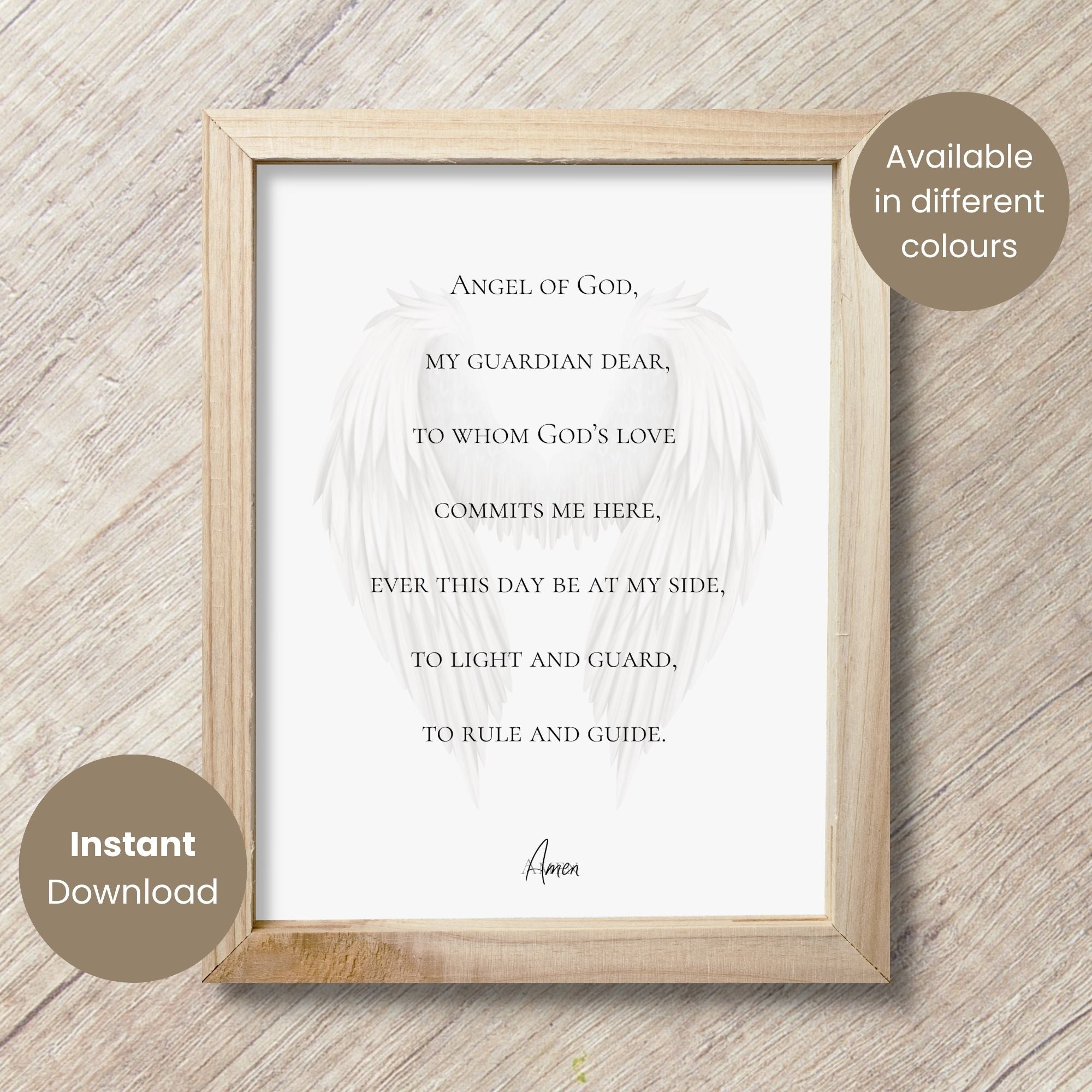 O Angel of God | Wall Art | Printable Prayer Card – Surrender Gifts