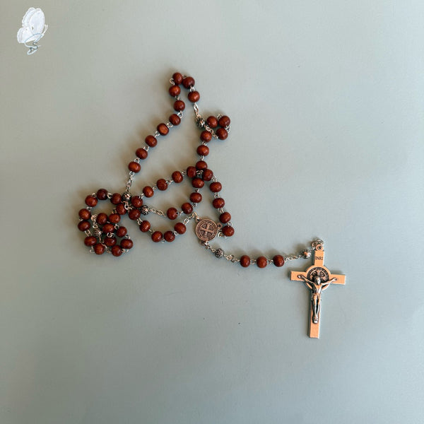 Wooden St Benedict Rosary – Surrender Gifts